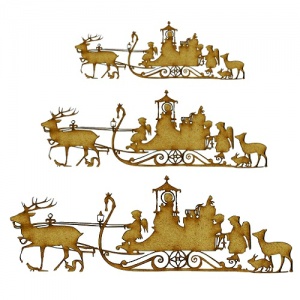Christmas Shrine Sleigh Scene Wood Shape for art and crafts